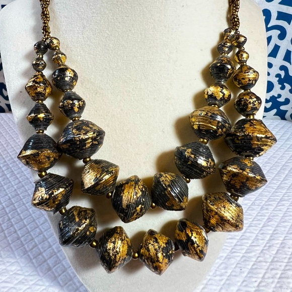 Jewelry | Teng Yue Vintage Dual Strand Rolled Paper Bead Necklace ...